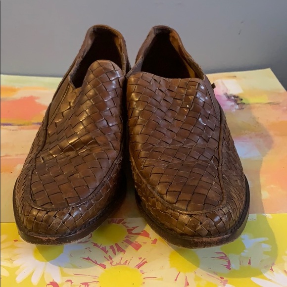 Cole Haan | Shoes | Vintage Narrow Cole Hans Leather Woven Flats 7 ...